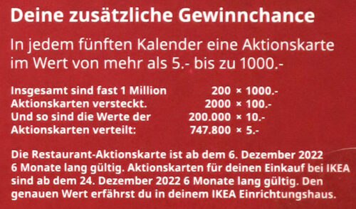 Ikea Adventskalender Gutschein 2022